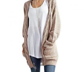 Knitwear Long Sleeve Cardigan Sweaters With Pocket Outerwear on Luulla