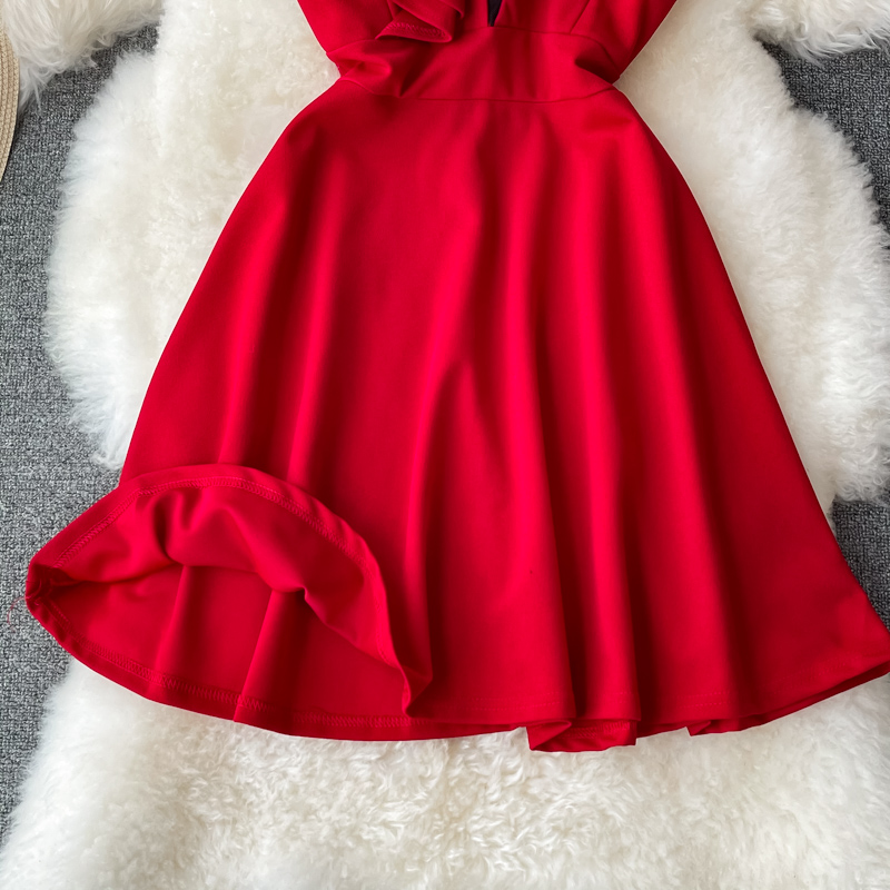 Sexy One Shoulder Red Pompous Party Dress on Luulla