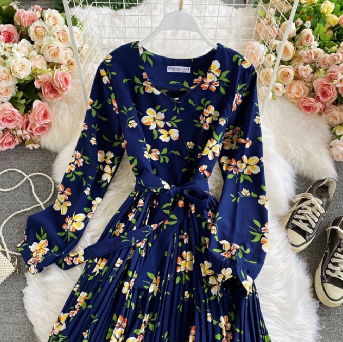 Vintage Fashion Temperament Floral V-neck Lace Patchwork Dress on Luulla