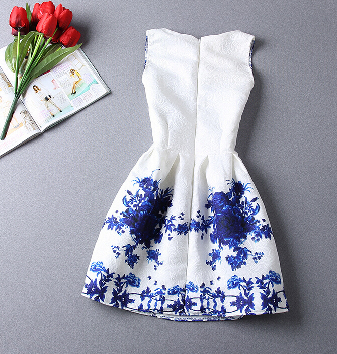 Vintage Porcelain-inspired Sleeveless Dress on Luulla