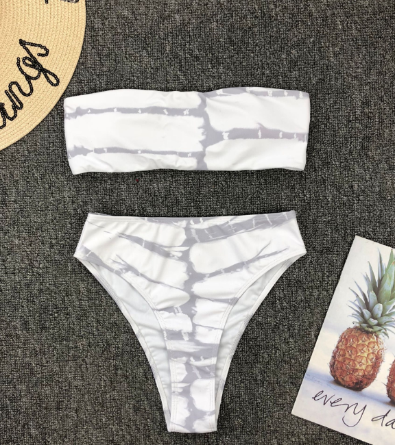 Print Tube Top Sexy High Waist Bikini on Luulla